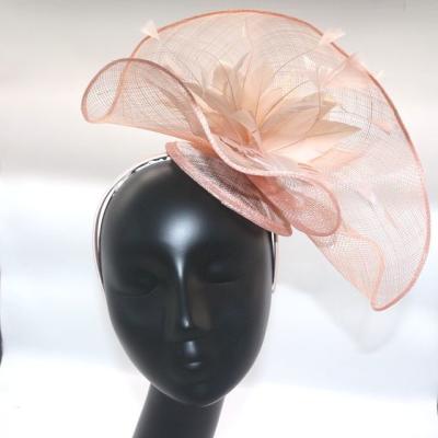 China Female Party-goers' Essential Sinamay And Feather Fascinator Hat with Headband for sale