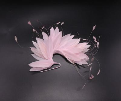 China Pattern Dyed Goose Feather Flower Mount with Wire Accessory Customer's Choice for sale