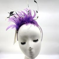 China Hackle Feather Fascinator Headband Flower Millinery Supplies For Party Hair Decoration for sale