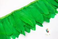 China Dress Decoration Goose Feather Fringe Trim with Satin Ribbon Tapes and Dyed Pattern for sale
