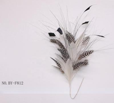China 10x30cm Goose Feather Mounts Party Decor Guinea Fowl Peacock Feather Flowers for sale