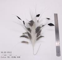China 10x30cm Goose Feather Mounts Party Decor Guinea Fowl Peacock Feather Flowers for sale