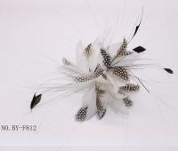 China 10x30cm Goose Feather Mounts Party Decor Guinea Fowl Peacock Feather Flowers for sale