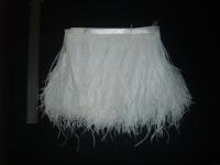 China Party Decoration Ostrich Feather Fringe Trimming with Satin Ribbon Tape 13-15cm for sale