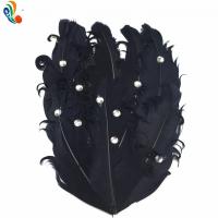 China Party Decoration Curly Goose Feather Pad In Pattern Dyed For Event Supplies 10x15cm for sale