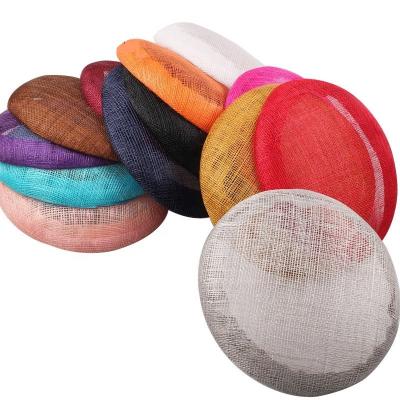 China Millinery Supplies Sinamay Hat Base With 14Cm Size And Goose Feather for sale