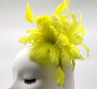 China Year Occasion Stripped Goose Feather Flower Mount with Headband and 30% Deposit Balance for sale