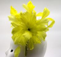 China Year Occasion Stripped Goose Feather Flower Mount with Headband and 30% Deposit Balance for sale