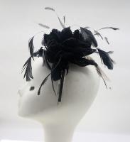 China Handcrafted Dyed Ostrich Feather Flower Mount with Headband for sale
