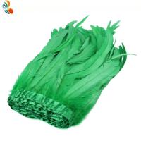 China 10-12inch Rooster Coque Feather Fringe Trim with Satin Ribbon Tape for sale