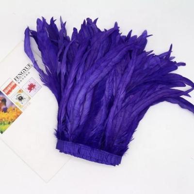 China 10-12 inch Rooster Coque Feather Fringe Trim for Quick Shipping DHL UPS FEDEX EMS TNT for sale
