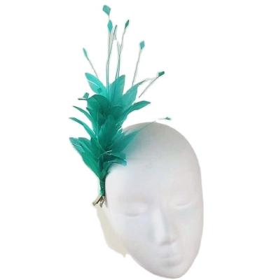China 10*20 cm Dyed Pattern Goose and Rooster Coque Feather Flower Mount with wire accessory for sale