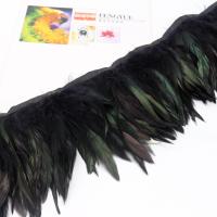 China Black Coque Feather Fringe Trim With Satin Ribbon Shipping Via FedEx 4-6 Inches for sale