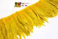 China Length 1 Meter Rooster Coque Feather Fringe Trim with Satin Ribbon for sale