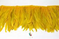 China Length 1 Meter Rooster Coque Feather Fringe Trim with Satin Ribbon for sale