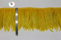 China Length 1 Meter Rooster Coque Feather Fringe Trim with Satin Ribbon for sale