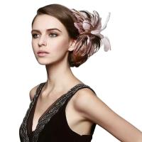 China 15*30cm Hackle And Goose Feather Mounts With Wire , Flower Feather Headband for sale
