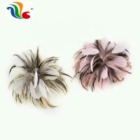 China 15*30cm Hackle And Goose Feather Mounts With Wire , Flower Feather Headband for sale