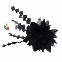 China Party Decoration Stripped Ostrich Feather Flower Mount With Wire Accessory 15x20cm for sale