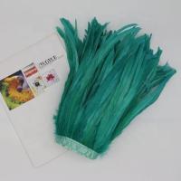 China 6-8inch Dyed Rooster Coque Feather Fringe Trim with Satin Ribbon for sale
