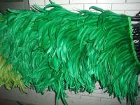 China 6-8inch Dyed Rooster Coque Feather Fringe Trim with Satin Ribbon for sale
