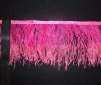 China Two Tones Colour Ostrich Feather Fringe Trim With Satin Ribbon 1 Yard Length for sale
