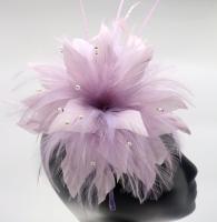 China Graduation Occasion pink feather fascinator , Hackle Flower Feather Headband for sale
