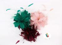 China European and American Style Party Decoration Goose and Hackle Feather Flower Mount with Wire Accessory 15*30 cm for sale