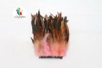 China 6-8inch Party Decoration Rooster Coque Feather Fringe Trim with Satin Ribbon Tapes for sale