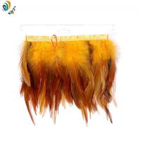 China 6-8inch Party Decoration Rooster Coque Feather Fringe Trim with Satin Ribbon Tapes for sale