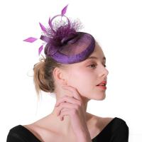 China Sinamay And Goose Feather Fascinator Hat Wedding bridal Decoration 10x20CM for sale