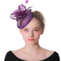China Sinamay And Goose Feather Fascinator Hat Wedding bridal Decoration 10x20CM for sale