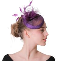 China Sinamay And Goose Feather Fascinator Hat Wedding bridal Decoration 10x20CM for sale