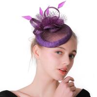 China Sinamay And Goose Feather Fascinator Hat Wedding bridal Decoration 10x20CM for sale