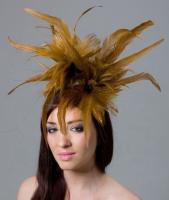 China 20*30 cm Party Decoration Rooster Coque Feather Fringe Trim with Satin Ribbon Tape for sale