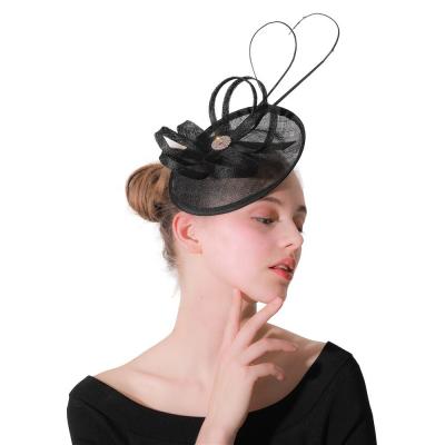 China Black Goose Feather Sinamay Fascinator Party Decoration For Any Celebration for sale