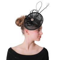 China Black Goose Feather Sinamay Fascinator Party Decoration For Any Celebration for sale