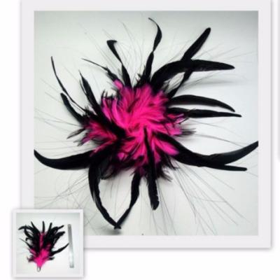 China Graduation Occasion Rooster Coque Feather Flower Mount with Wire Accessory for sale