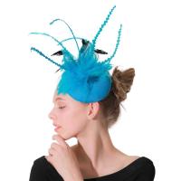 China Earth Day Celebration Accessories Sinamay and Feather Fascinator with Wire Accessory for sale