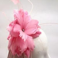China Graduation Party Decoration Goose Feather Fascinator Flower Mount With Headband for sale