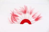China Dyed Stripped Hackle Feather Fan , Chicken Feather Hand Fan 10x15cm for sale