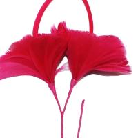 China 10*15 CM Party Decoration Goose Feather And Biot Feather Flower Mount with Wire Accessory for sale