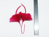 China 10*15 CM Party Decoration Goose Feather And Biot Feather Flower Mount with Wire Accessory for sale