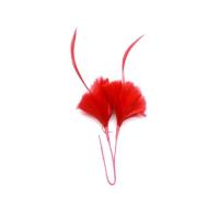 China 10*15 CM Party Decoration Goose Feather And Biot Feather Flower Mount with Wire Accessory for sale