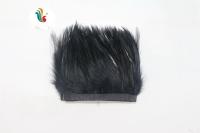 China 4-6 Inch Party Decoration Saddle Hackle Feather Fringe Trimming with Satin Ribbon Tape for sale