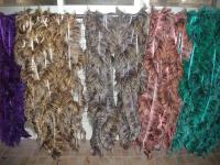 China 4-6 Inch Party Decoration Saddle Hackle Feather Fringe Trimming with Satin Ribbon Tape for sale