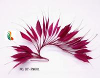 China Party Decoration Stripped Goose Feather Flower Mount with Wire Accessory in Bright Colors for sale