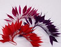 China Party Decoration Stripped Goose Feather Flower Mount with Wire Accessory in Bright Colors for sale