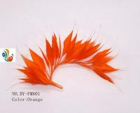 China Party Decoration Stripped Goose Feather Flower Mount with Wire Accessory in Bright Colors for sale