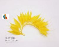 China Party Decoration Stripped Goose Feather Flower Mount with Wire Accessory in Bright Colors for sale